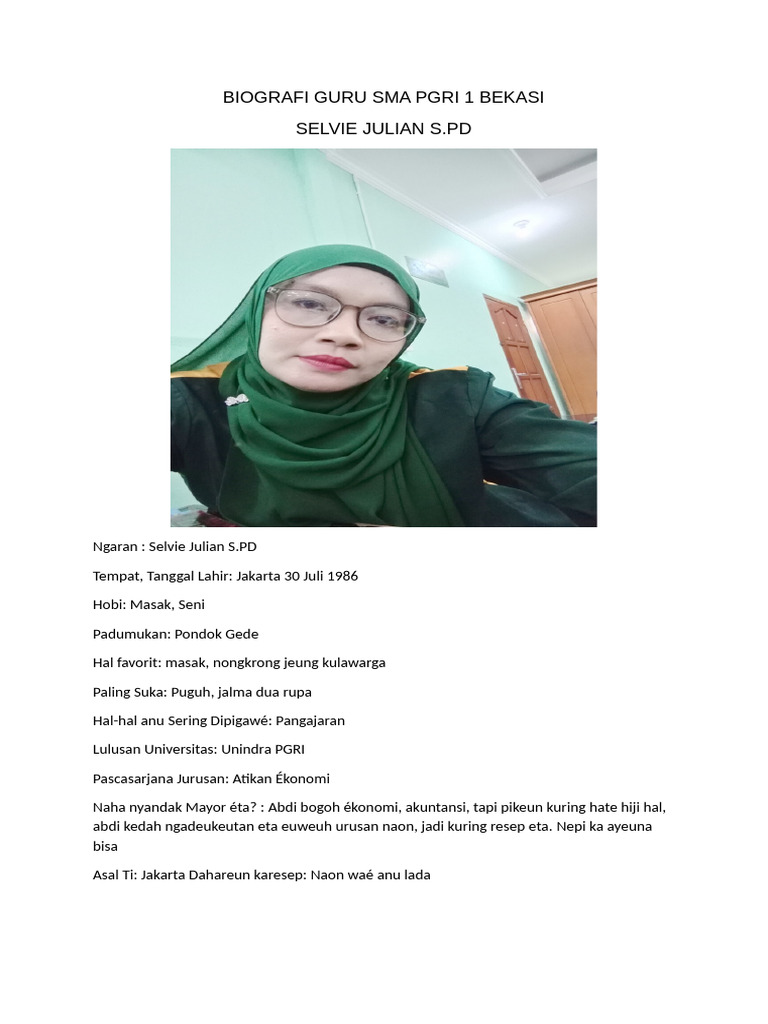 Biografi Guru Sma Pgri 1 Bekasi Pdf