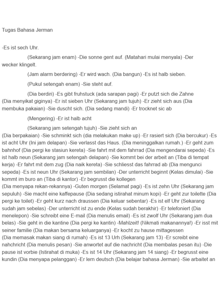 Tugas Bahasa Jerman | PDF