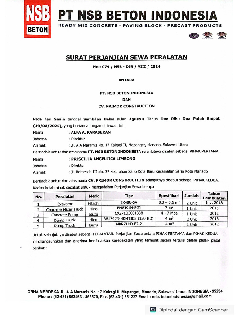 Perjanjian Sewa NSB | PDF