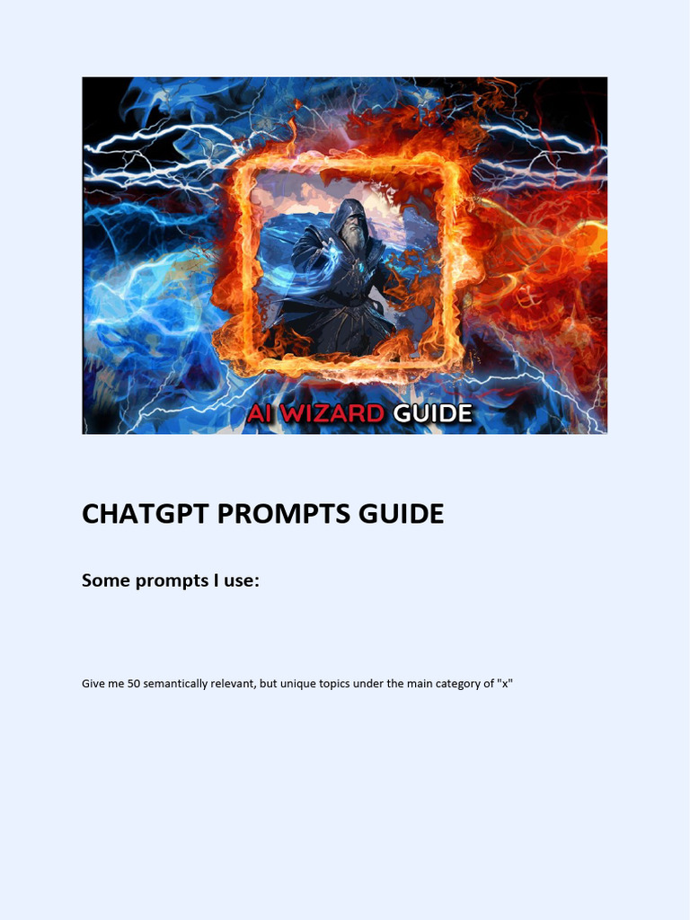 CHATGPT Prompts Guide | PDF