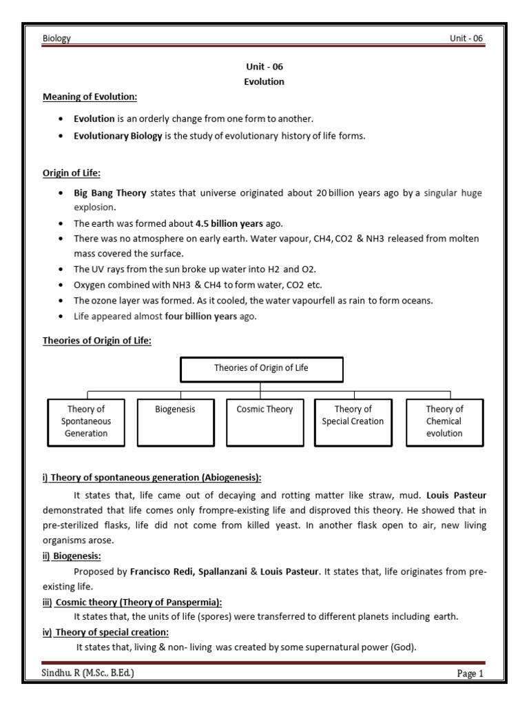 Unit 06 - Evolution | PDF