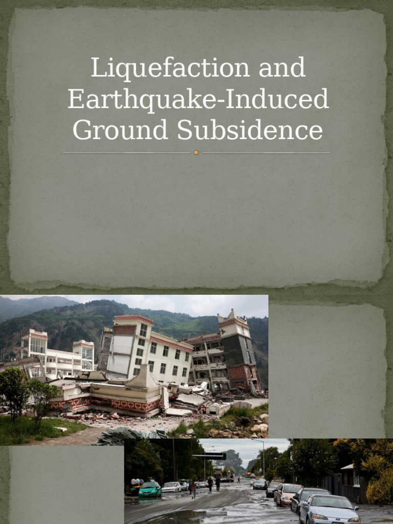 Liquefaction and Earthquake-Induced Ground Subsidence | PDF