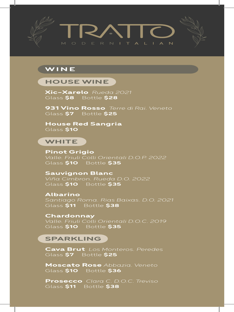 Tratto Menu Wine 0824 | PDF