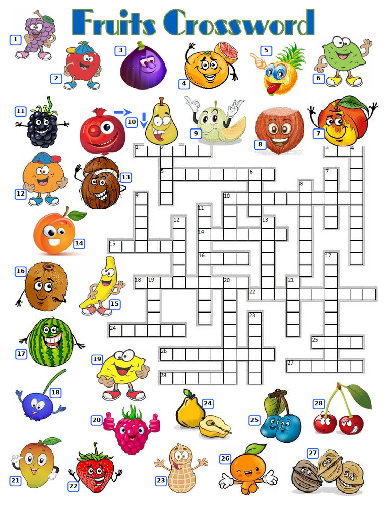 Fruits Crossword Crosswords - 69713 | PDF