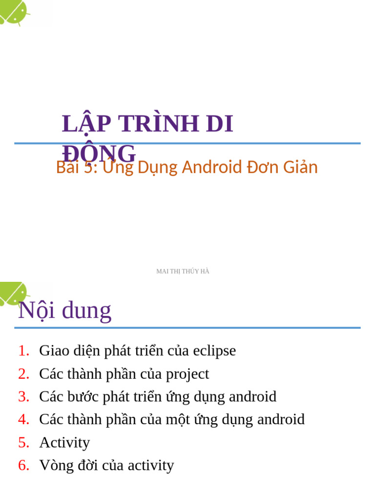 Lap Trinh Di Dong - 05 | PDF
