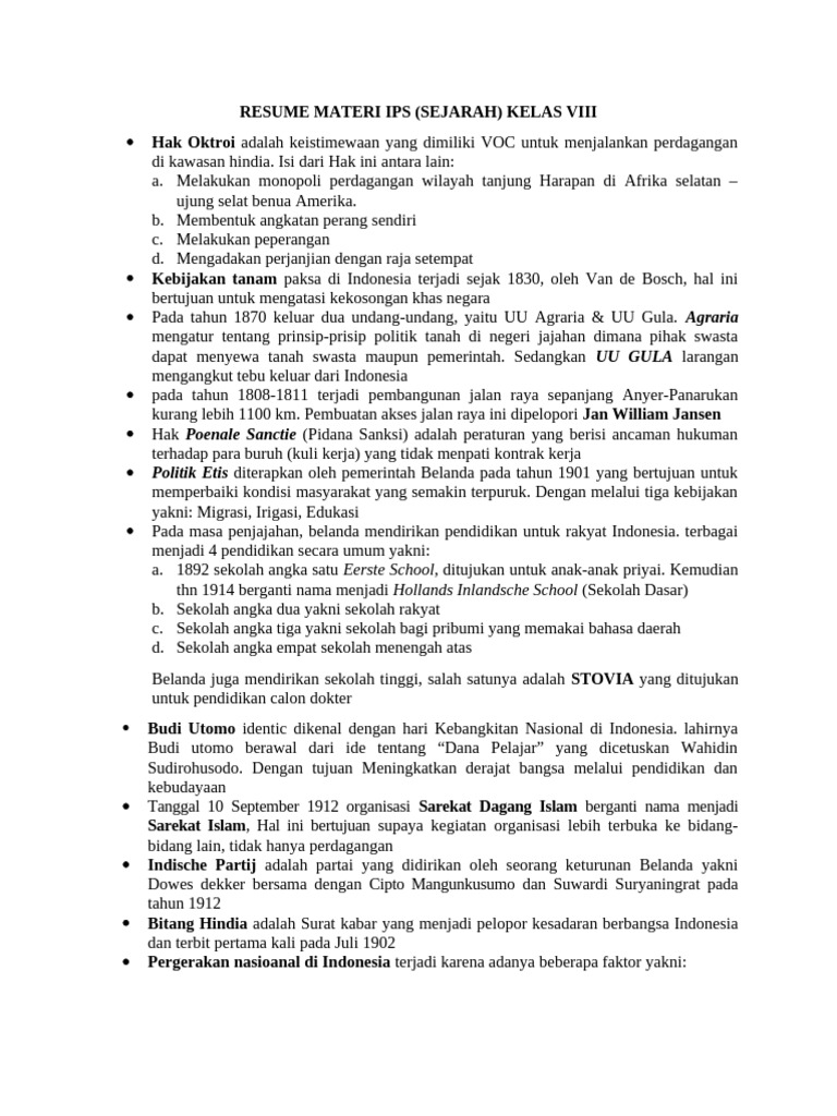 Resume Materi Ips - Viii | PDF