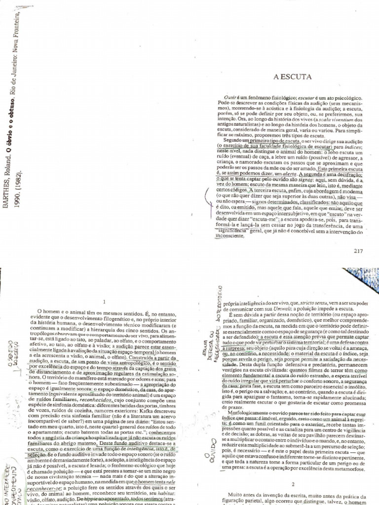 A Escuta - BARTHES - Compressed | PDF