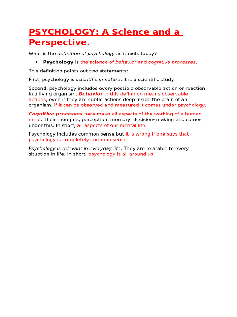 Psychology Definition 10-09-21 | PDF
