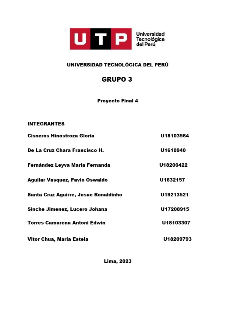 Proyecto Final 4 - Gestiion - G3 | PDF | Presupuesto | Negocios