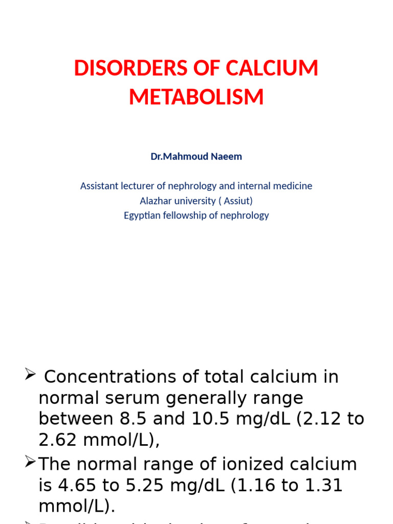 Calcium Metabolism Disorders Explained | PDF | Diseases And Disorders ...