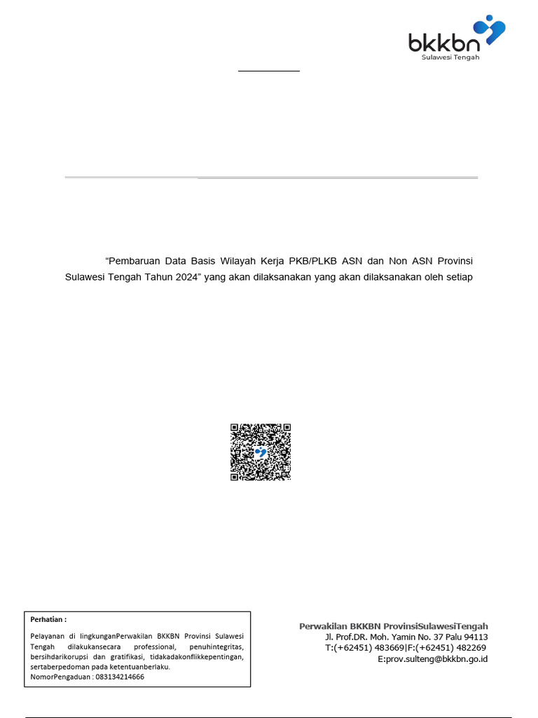 Nota Dinas Pemutakhiran Data Basis PKB 2024 | PDF