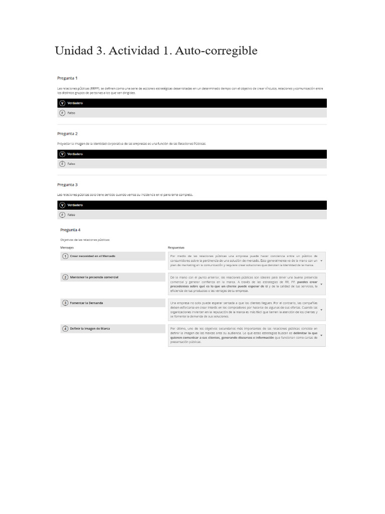 Unidad 3. Actividad 1. Auto-Corregible-1 | PDF
