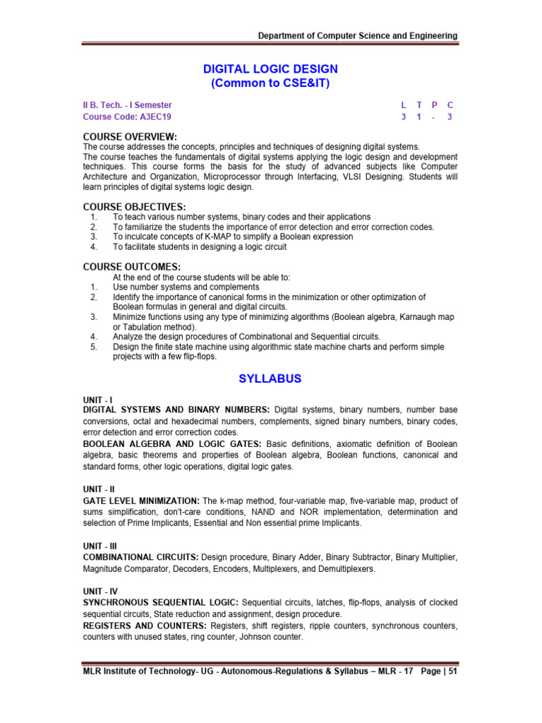 Digital Logic Design | PDF | Boolean Algebra | Computers