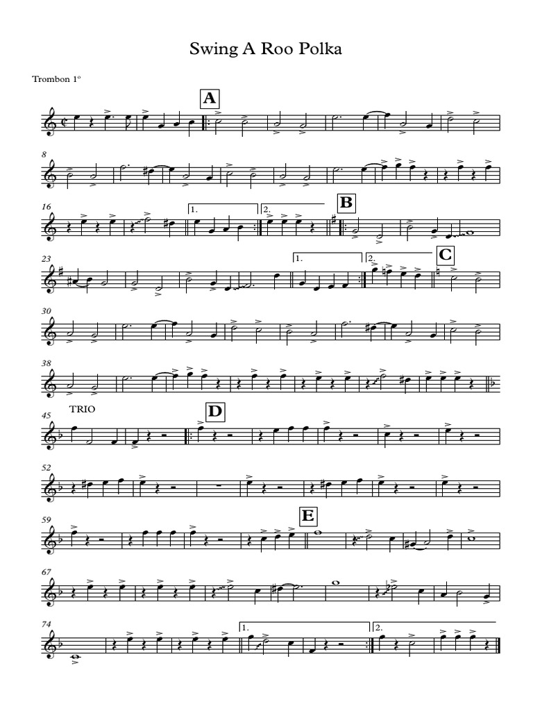 Swing A Roo Polka Trom 1º | PDF