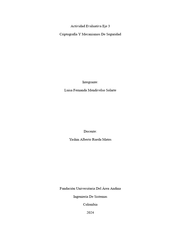 Criptografia Eje 3 | PDF | Cifrado | Arte