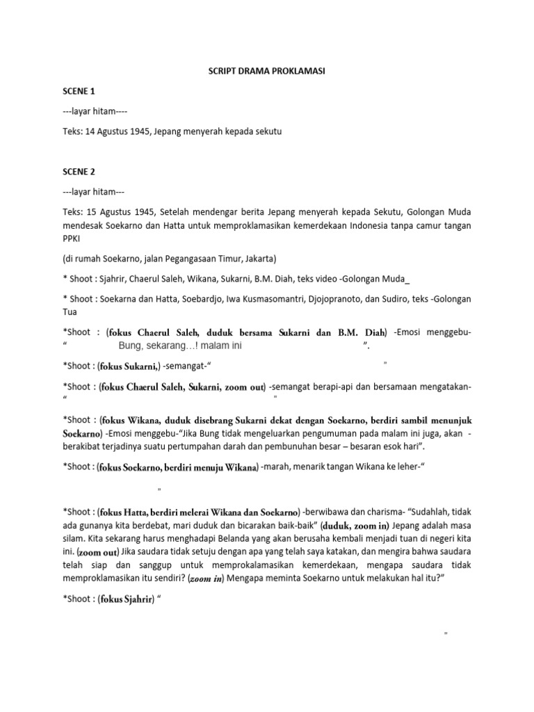 Script Drama Proklamasi | PDF