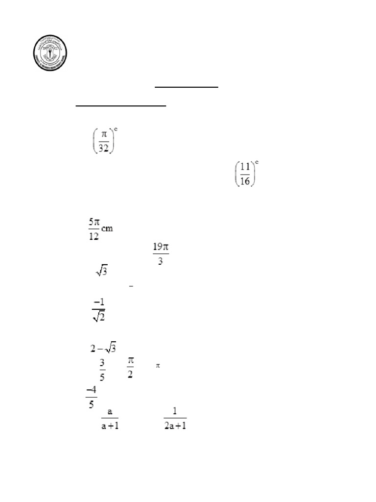 Assignment 2-Trigonometry | PDF