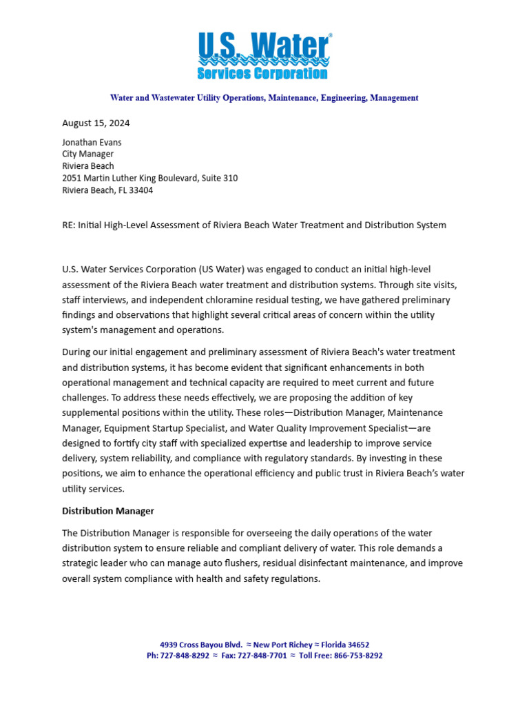 US WATER Proposal | PDF