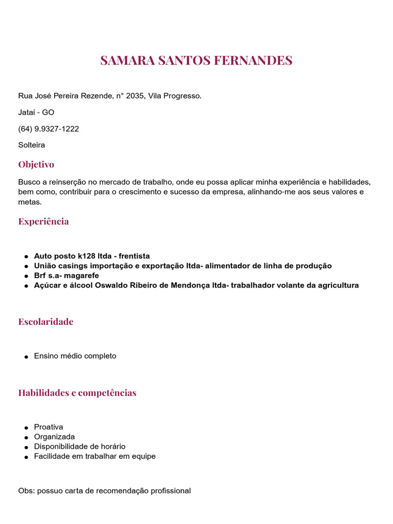 Currículo - Samara - Docx - 20240809 - 201122 - 0000 | PDF