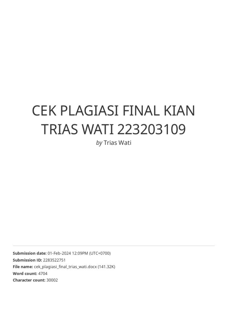 Plagiarisme 223203109 Trias Wati Profesi Ners | PDF