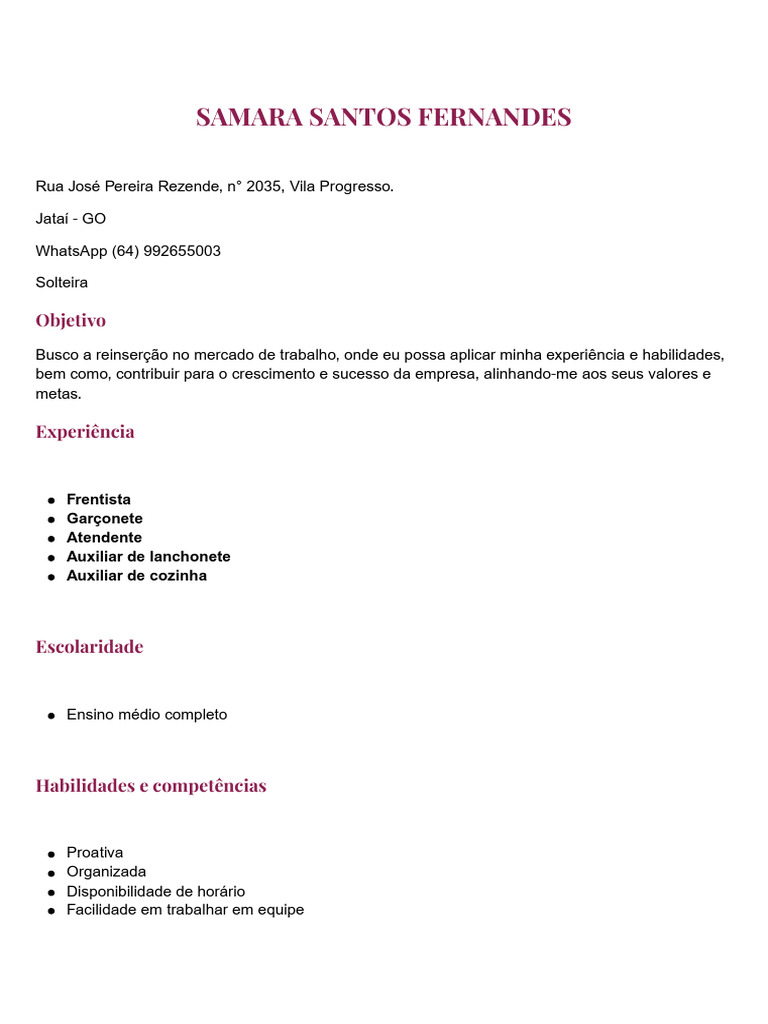 Currículo - Samara - Docx - 20240531 - 180405 - 0000 | PDF