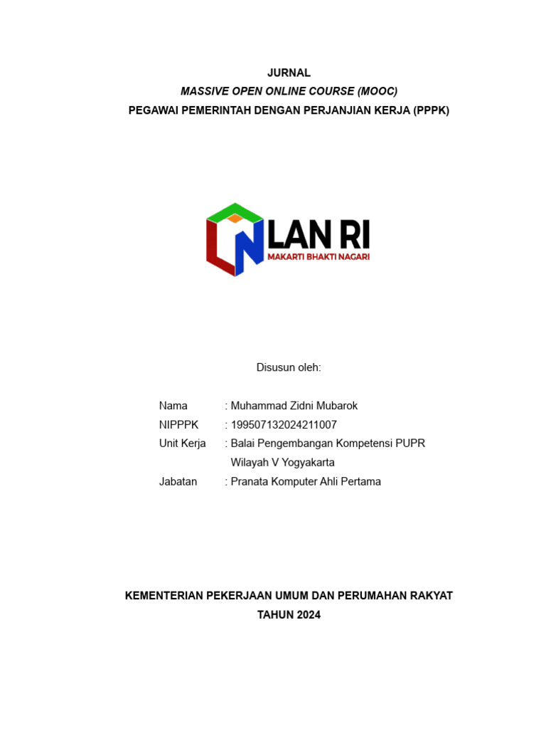 Jurnal MOOC Muhammad Zidni Mubarok | PDF