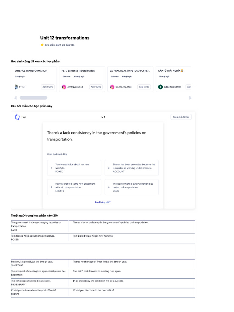 Unit 12 Transformations | PDF