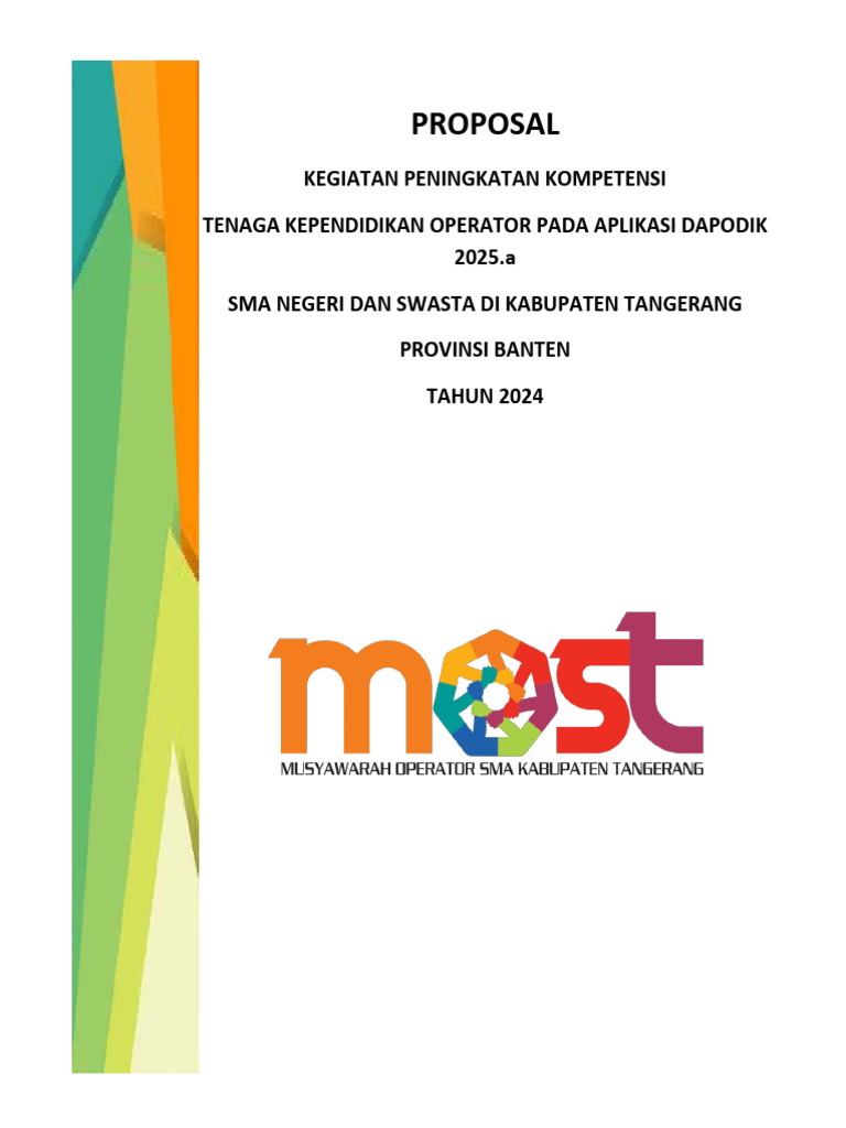 Proposal Kegiatan Bimtek Dapodik Tahun 2024 | PDF