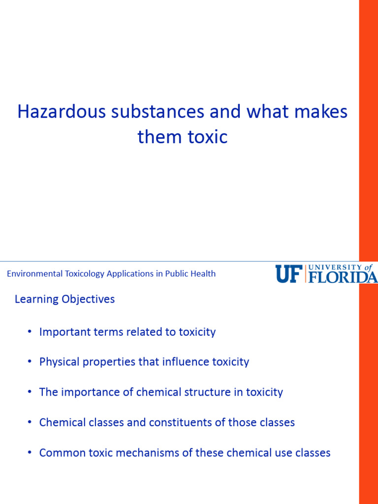 Week 2 - Hazardous Substances and What Makes Them Toxic Slides-1 | PDF