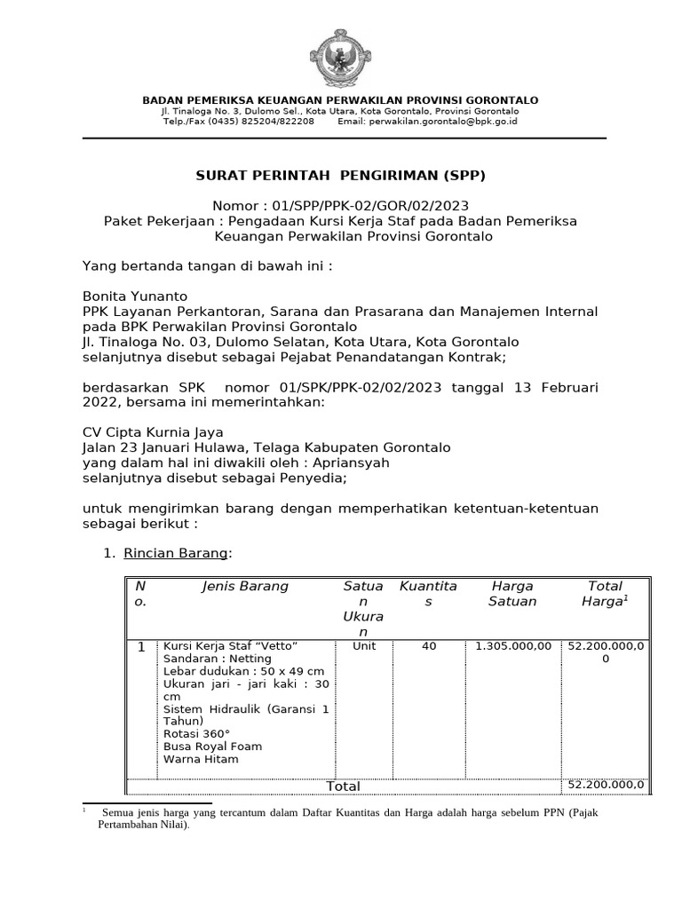 Surat Perintah Pengiriman | PDF