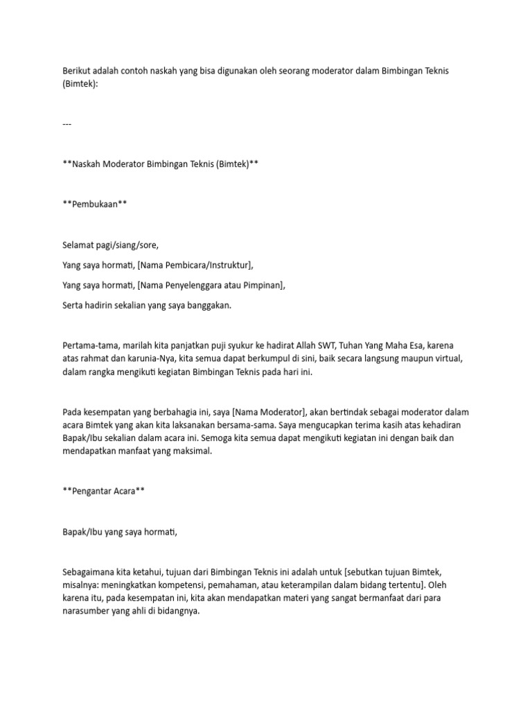 Naskah Moderator Diskusi | PDF