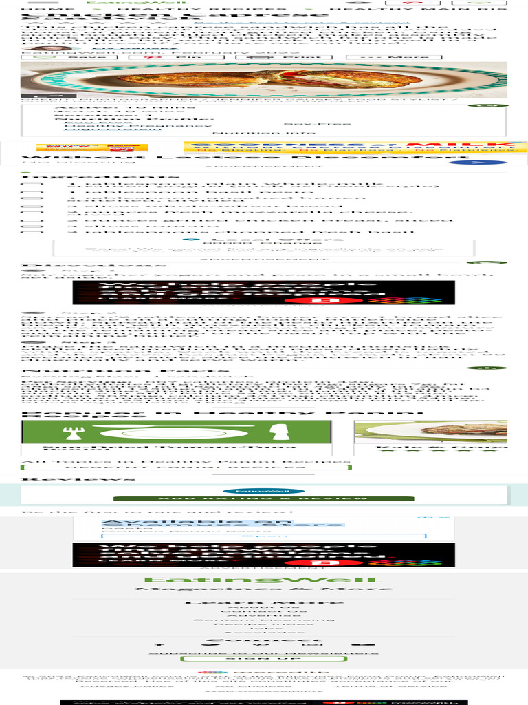 Chicken Caprese Sandwich Recipe EatingWell | PDF | Vitamin | Fat