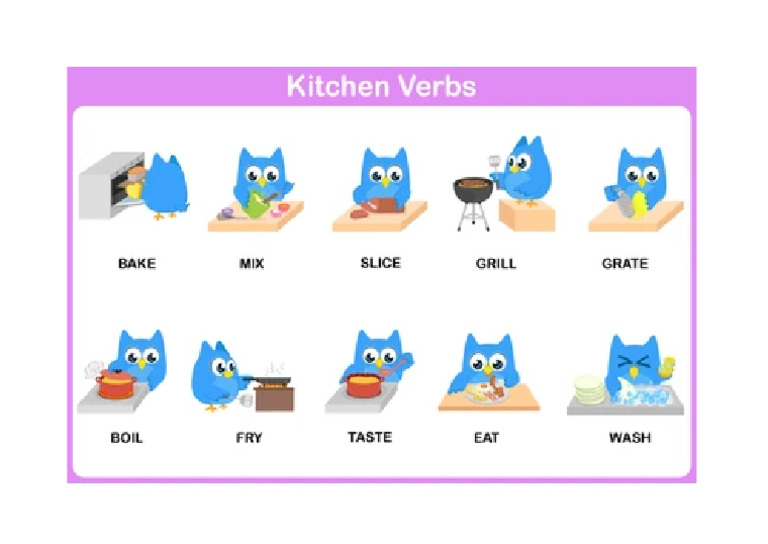 Kitchen Verbs 1 | PDF