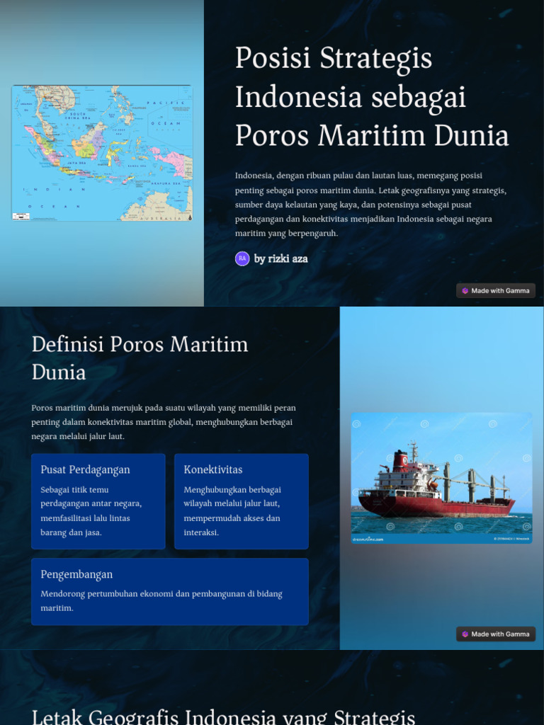 Posisi Strategis Indonesia Sebagai Poros Maritim Dunia | PDF