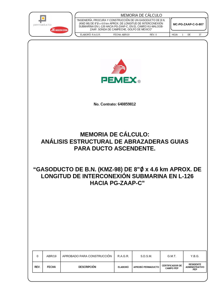 Análisis Estructural Gasoducto B.N. 8" | PDF | Ingeniería mecánica ...