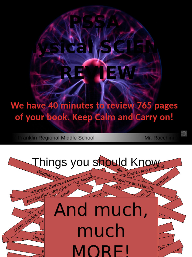 PSSA Physical Science Review | PDF