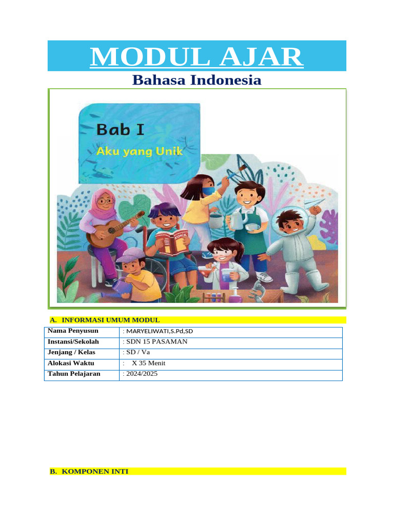 BAB 1 - MA B Indo Kls 5 | PDF