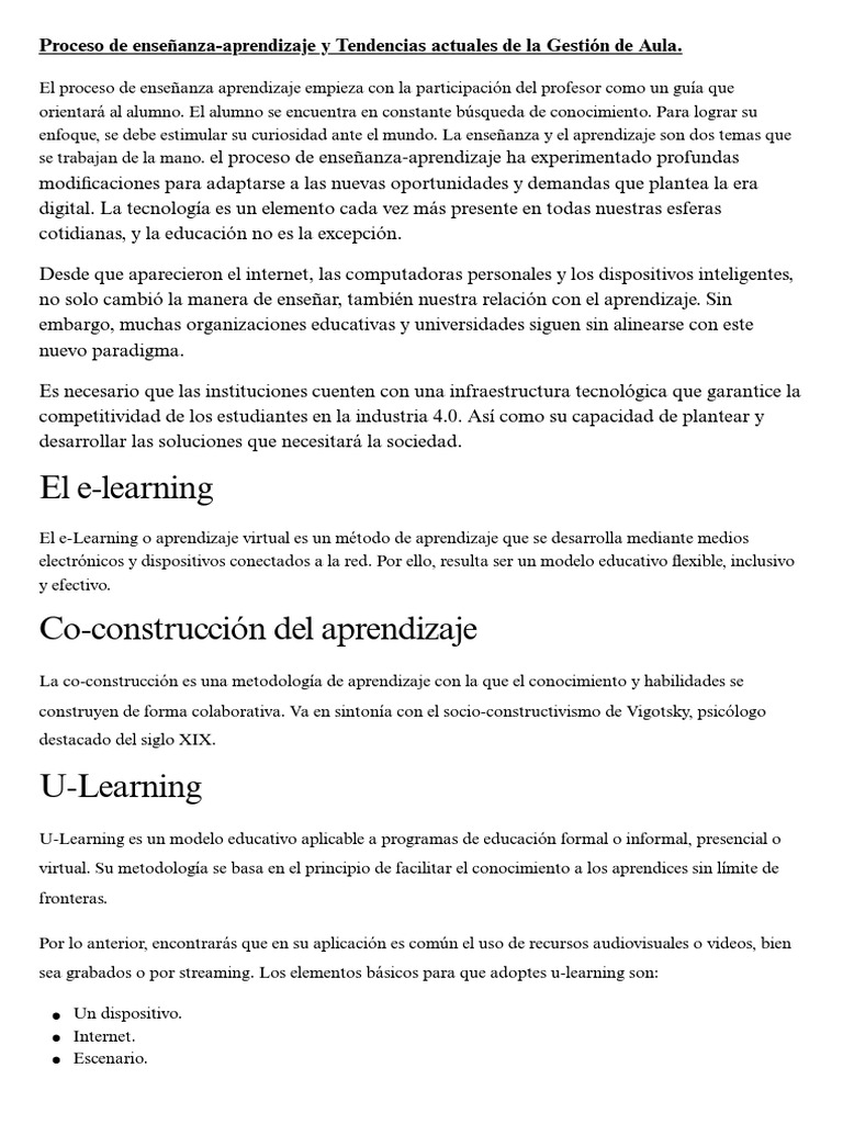 Tendencias en Gestión de Aula Digital | PDF