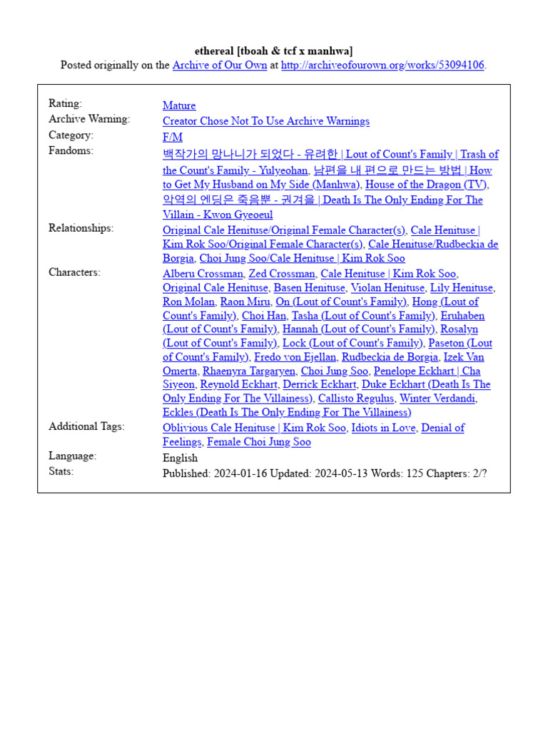 Ethereal Tboah TCF X | PDF