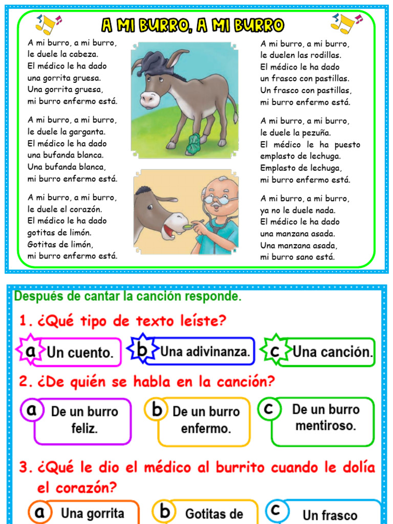 F. Leemos Una Canción A MIi Burro | PDF