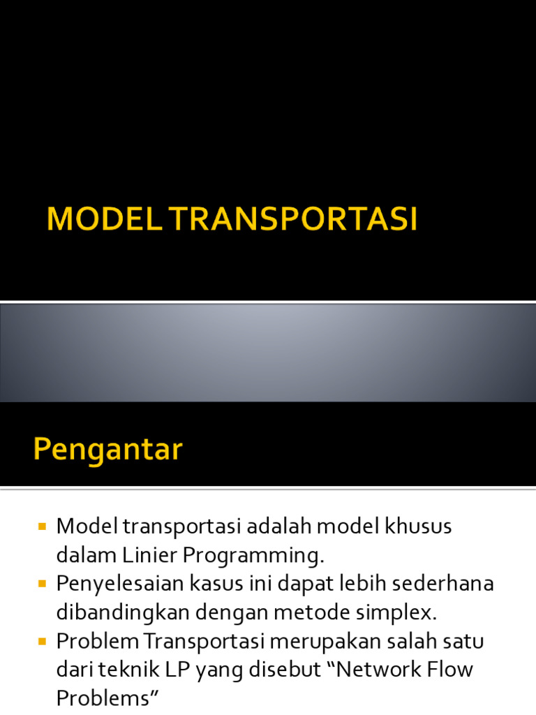 Pert 14-15 - Model Transportasi | PDF