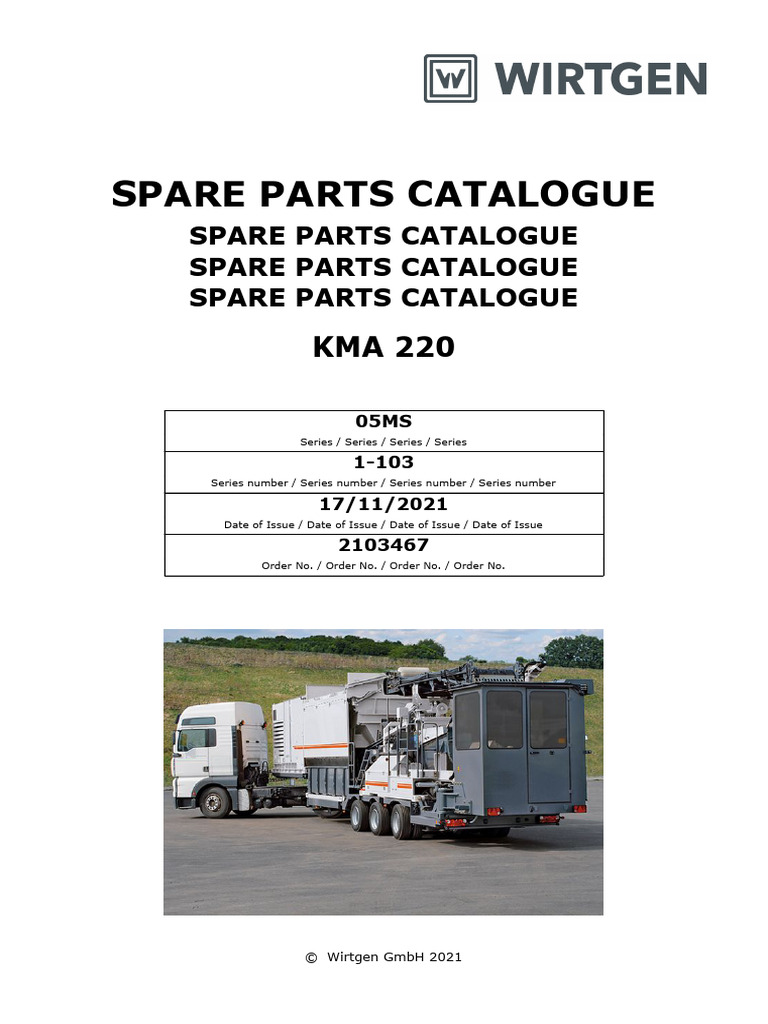 Spare Parts Catalogue (05ms 0062) | PDF
