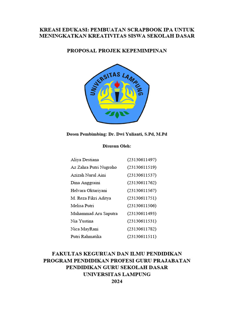 Dina Anggraini-Proposal - Projek - Kepemimpinan | PDF