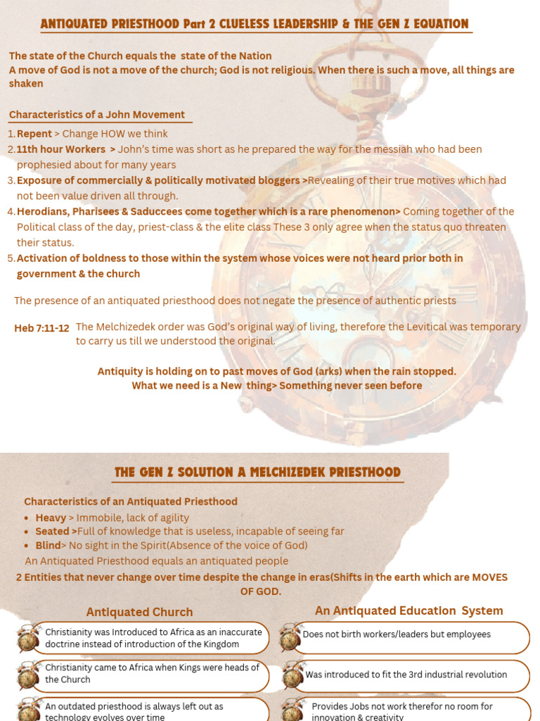 ANTIQUATED PRIESTHOOD Part 2 CLUELESS LEADERSHIP THE GEN Z EQUATION | PDF