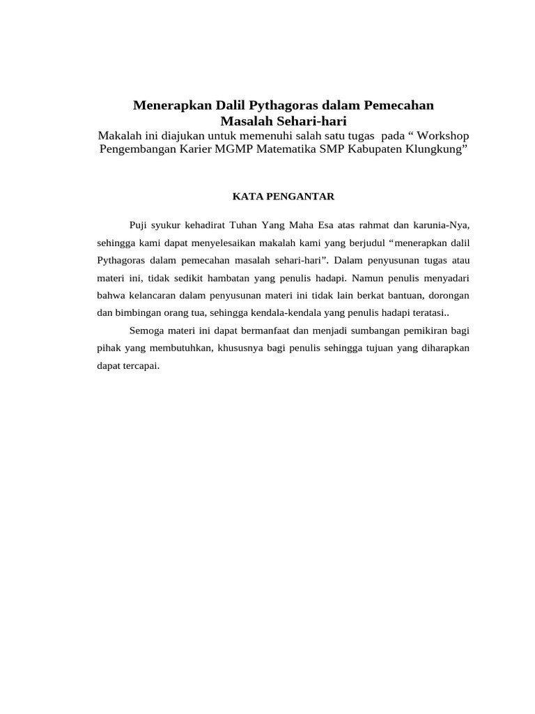 Menerapkan Dalil Pythagoras Dalam Pemecahan | PDF