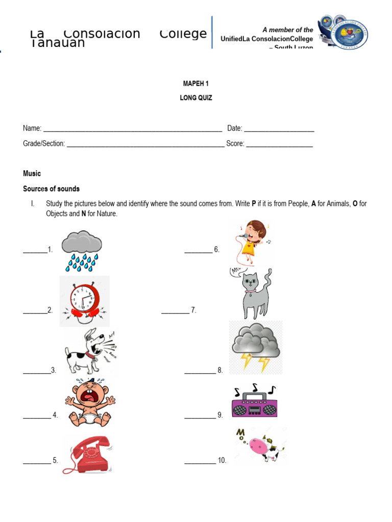 MAPEH 1 LONG QUIZ (Edited) | PDF