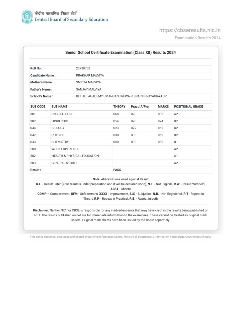 CBSE Results 2024 | PDF