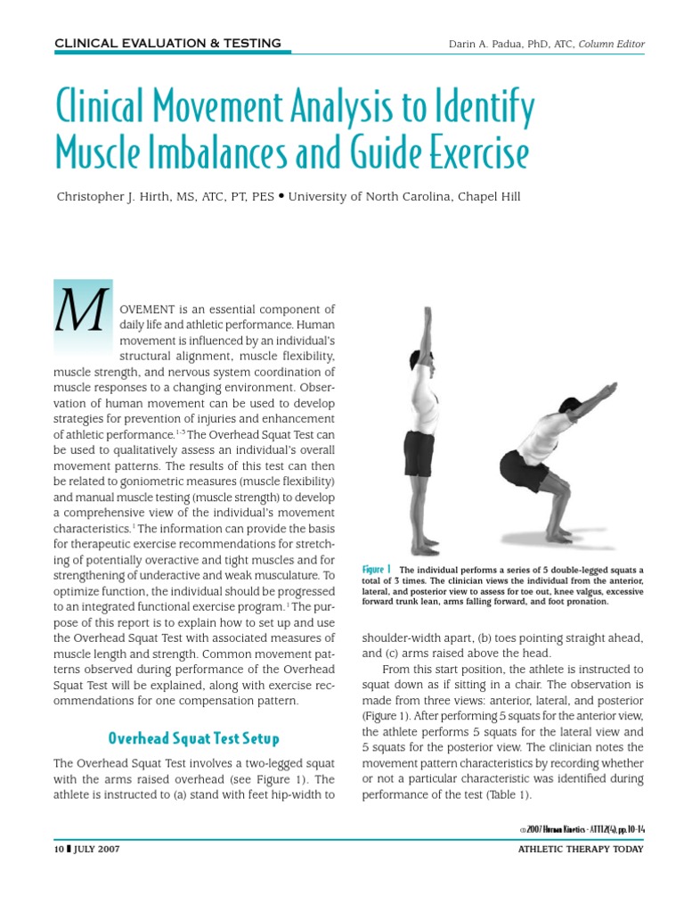 NASM Clinical Movement Analysis (PDF, 411K) | Foot | Human Leg