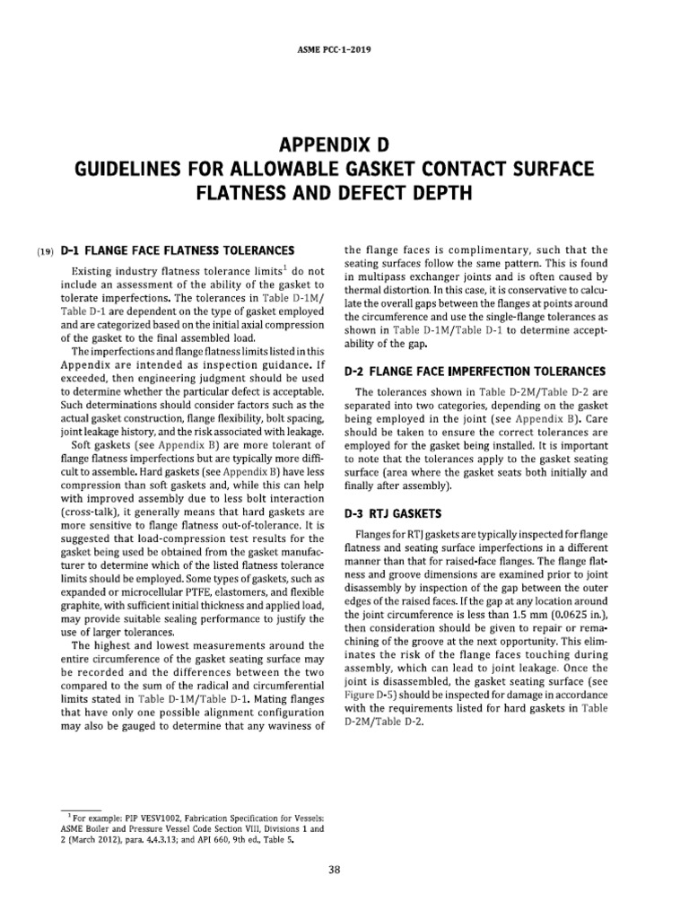 ASME PCC-1-2019 Guidelines For Pressure Boundary Bolted Flange Joint Assembly | PDF