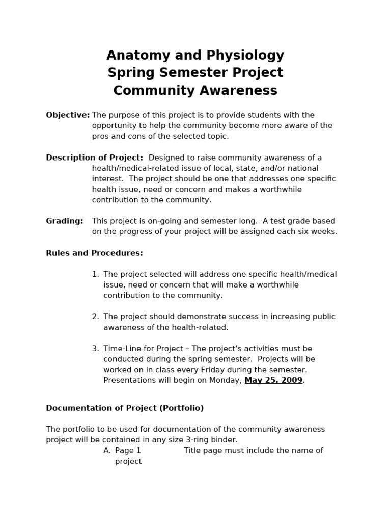 A&P Spring Semester Project Info | PDF | Art